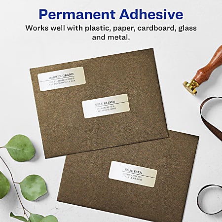 Avery Pearlized Permanent Labels With Sure Feed 94202 PIP100 Rectangle ...