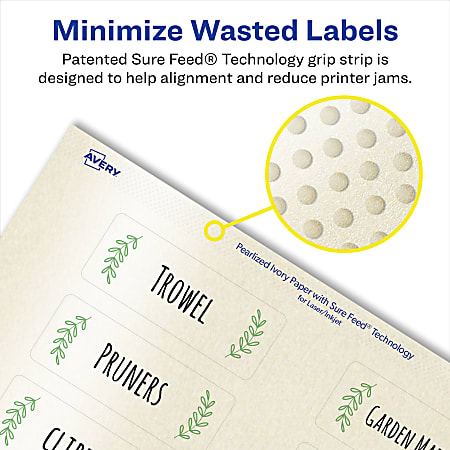 Avery Pearlized Permanent Labels With Sure Feed 94202 PIP100 Rectangle ...