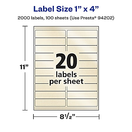 Avery Pearlized Permanent Labels With Sure Feed 94202 PIP100 Rectangle ...