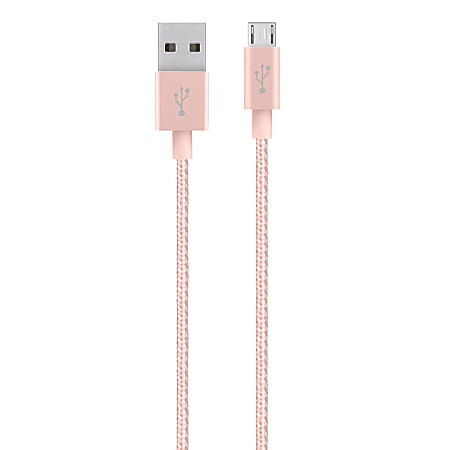 Belkin MIXIT Metallic Micro USB to USB Cable 4 Rose Gold - Office Depot