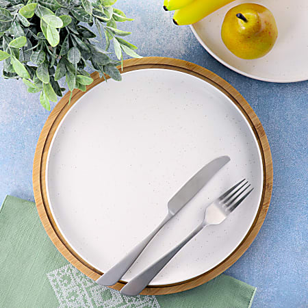 Our Table Landon 4 Piece Round Stoneware Salad Plate Set 8 716 Sea Salt ...