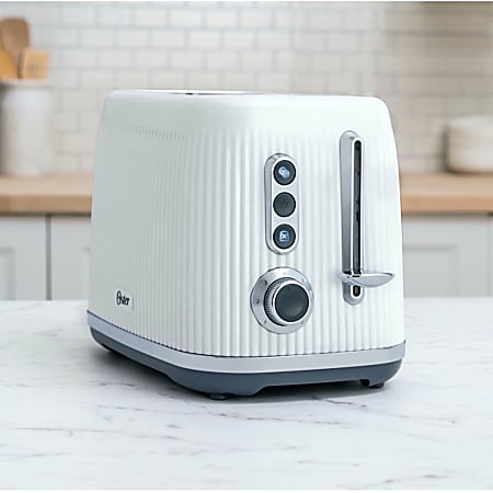 Oster Retro 2 Slice Extra Wide Slot Toaster White - Office Depot