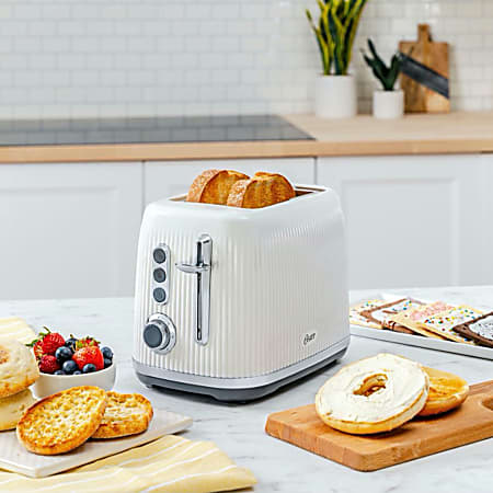Oster Retro 2 Slice Extra Wide Slot Toaster White - Office Depot