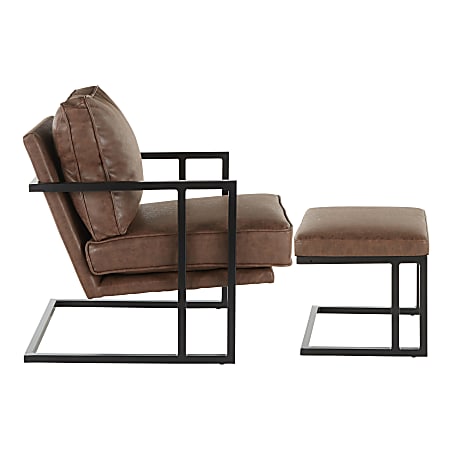 LumiSource Roman Lounge Chair And Ottoman Set BlackEspresso - Office Depot