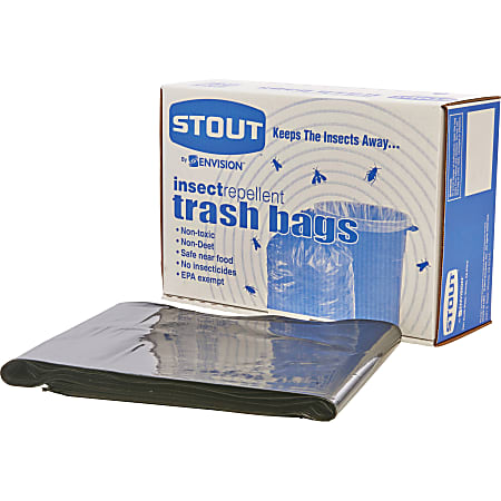 Stout Pest Guard 2.00 mil Insect Repellent Trash Bags 55 Gallons 37 x ...