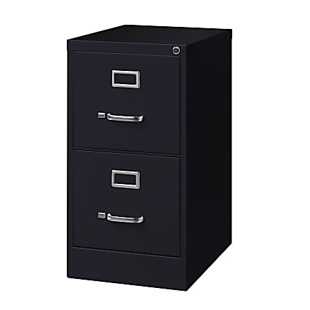 WorkPro 22 D Vertical 2 Drawer Letter Size File Cabinet Metal Black ...