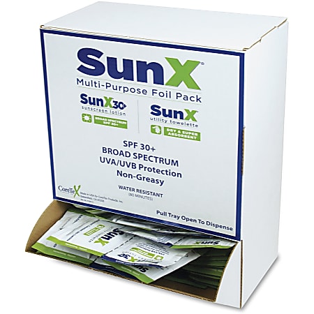 SunX SPF 30 Single Use Sunscreen LotionTowelette Combo in Wallmount ...