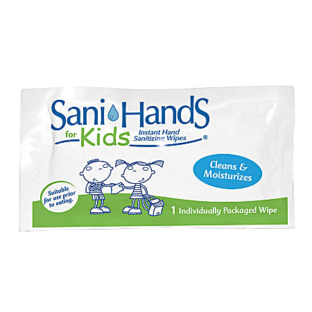 Unimed Individual Gel Sani Hands Kids Wipe Packets Pack Of 120 - Office ...