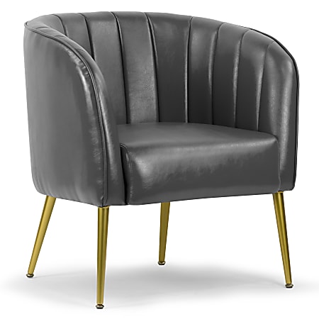 Glamour Home Avia Faux Leather Accent Chair With Decorative Stitching ...