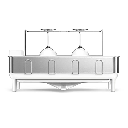 simplehuman compact dish rack   white