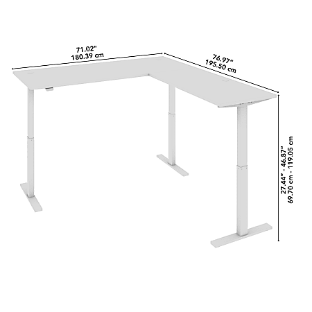 Bush Business Furniture Move 60 Series 72 W Height Adjustable L Shaped ...