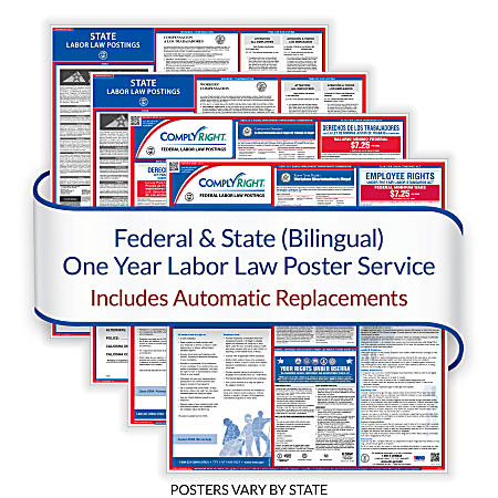 ComplyRight FederalState Labor Law 1 Year Poster Service Bilingual ...
