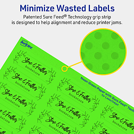 Avery Print To The Edge Labels With Sure Feed Technology And Easy Peel ...