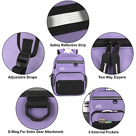 Summit Ridge Reflective Backpacks PinkPurpleLight BlueTeal Pack Of 24 ...