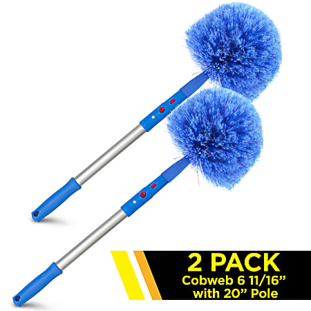 Gritt Commercial Cobweb Duster Brush With Pole 6 1116 Brush20 Pole BlueSilver Pack Of 2 - Office ...