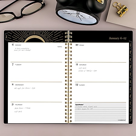 2025 Cambridge Radiate WeeklyMonthly Planner 5 12 x 8 12 Black January ...