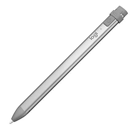 Logitech Crayon Stylus Capacitive Touchscreen Type Supported Replaceable Stylus Tip Aluminum Silicone Rubber Gray Tablet Device Supported Office Depot