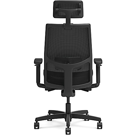 HON Ignition 2.0 Mid back Task Chair with Headrest Mid Back Black Armrest 1 Each Office Depot