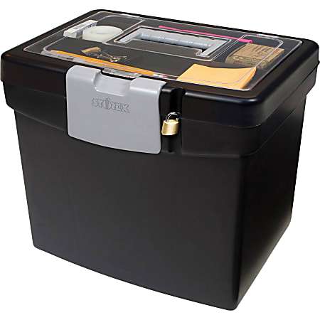 Storex Medium Duty Portable File Storage Box With XL Lid Letter Size 10 ...