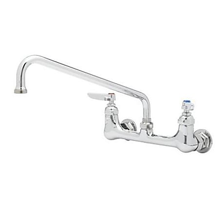 T S Brass Wall Mount Double Pantry Faucet 12 8 Centers Stainless - ODP ...