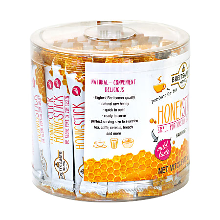 Breitsamer Honig Raw Honey Sticks 22.6 Oz Pack Of 80 Sticks - Office Depot