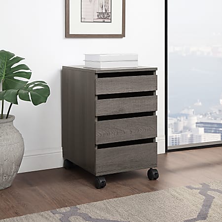 Office Star Holly 14 W 4 Drawer Mobile Storage Cart Farm Oak - Office Depot
