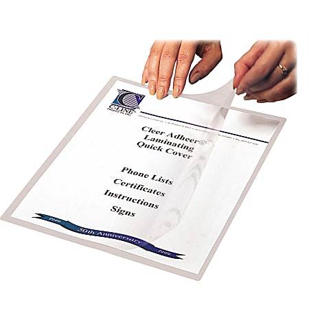 C Line Cleer Adheer Laminated Film Covers 8 12 x 11 Clear Box Of 25 ...