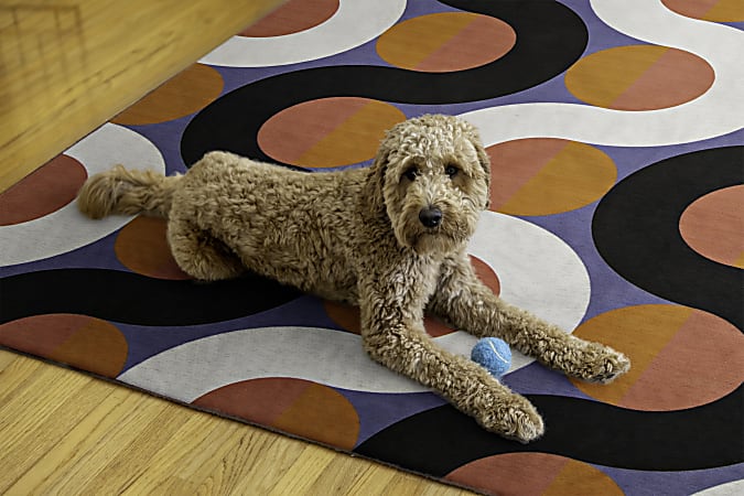 Linon Washable Outdoor Area Rug Tasker 7 x 9 OrangePink - Office Depot