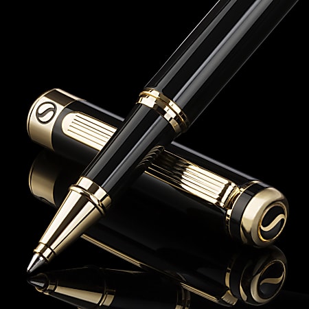 Scriveiner Classic Rollerball Pen Medium Point 0.7 mm BlackGold Barrel ...