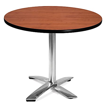 OFM Multipurpose Folding Table Round 36 W x 36 D Cherry - Office Depot