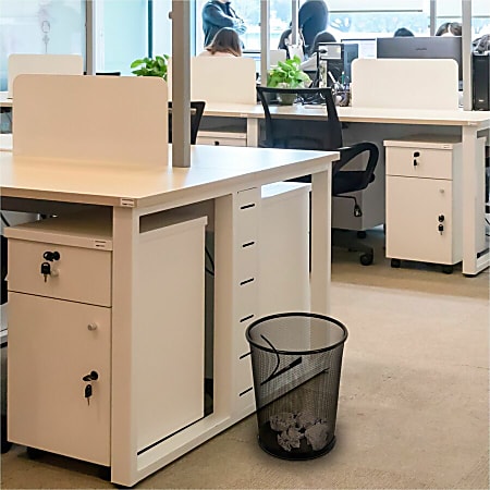 Lorell Mesh Waste Bin Round Black - Office Depot