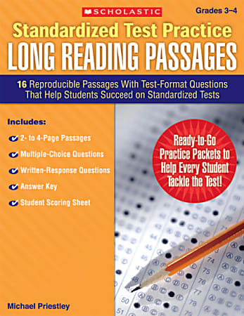 Scholastic Standardized Test Practice Long Reading Passages Packets 8 ...