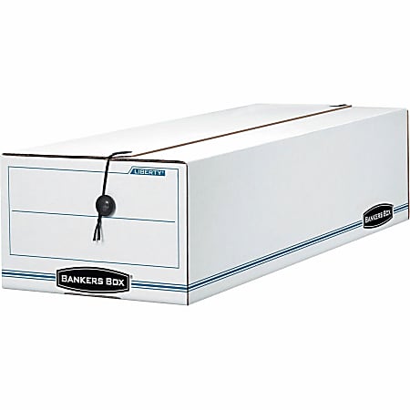Bankers Box Liberty Corrugated Storage Boxes 4 12 x 6 14 x 24 WhiteBlue ...