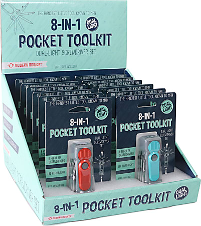 DM Merchandising Modern Monkey 8 In 1 Pocket Toolkit Assorted Colors - Office Depot