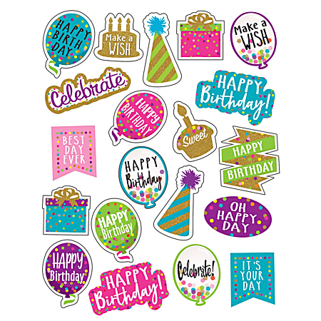 Teacher Created Resources Stickers Confetti Happy Birthday 120 Stickers ...