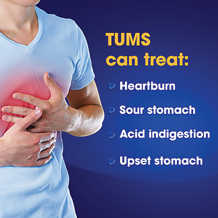 TUMS Chewy Bites Chewable Antacid Tablets Assorted Berries Bottle Of 32 ...