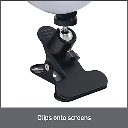 Realspace 6 LED Ring Light With Clip On Monitor Mount Or Tripod Stand ...