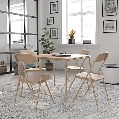 Flash Furniture 5 Piece Folding Card Table And Chair Set 27 34 H x 33 ...