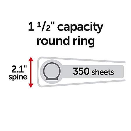 Office Depot 3 Ring Durable View Binder 1 12 Round Ring Serene Blue ...