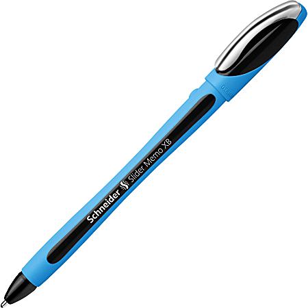 Schneider Slider Memo XB Ballpoint Pens Extra Broad 1.4 mm Pen Point Size Bullet Pen Point Style Black Ink Rubberized Barrel Stainless Steel Tip 10 Box Office Depot