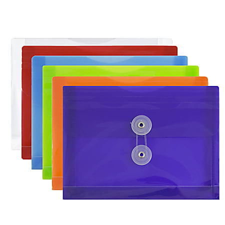 JAM Paper Plastic Index Envelopes 5 12 x 7 12 Button String Closure ...