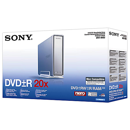 Sony DRX840U External Multiformat 20x DVD Double Layer Drive - Office Depot