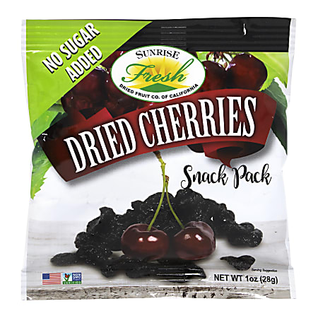 Sunrise Fresh Dried Fruit Bags Dark Sweet Cherries 1 Oz Set Of 30 Bags ...