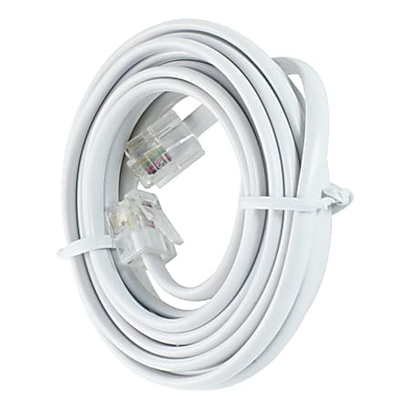 PowerGear Phone Line Cord 7 White 76581999 - Office Depot