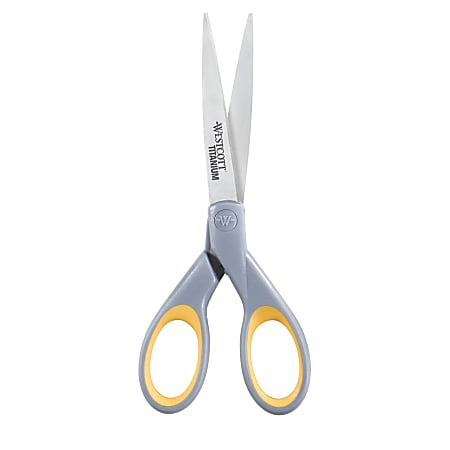Westcott Titanium Bonded Scissors Pointed GrayYellow Pack Of 2 - Office ...