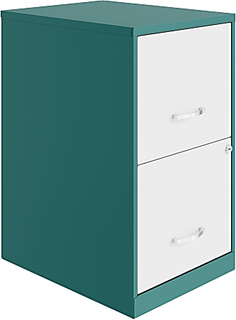 Realspace SOHO Smart 18 D Vertical 2 Drawer File Cabinet TealWhite ...
