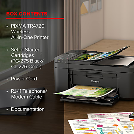 Canon PIXMA TR4720 Wireless Inkjet All In One Color Printer Black ...