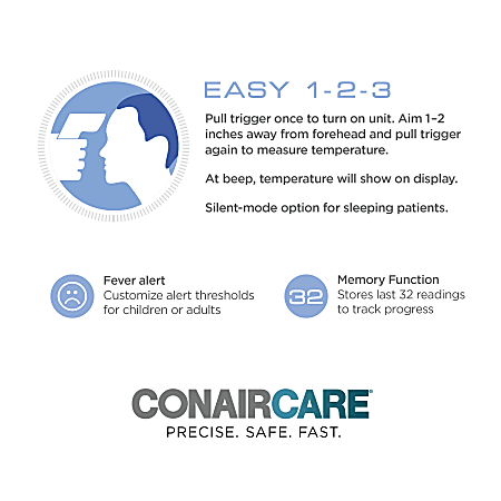 Conair ConairCare Infrared Forehead Thermometer White - Office Depot