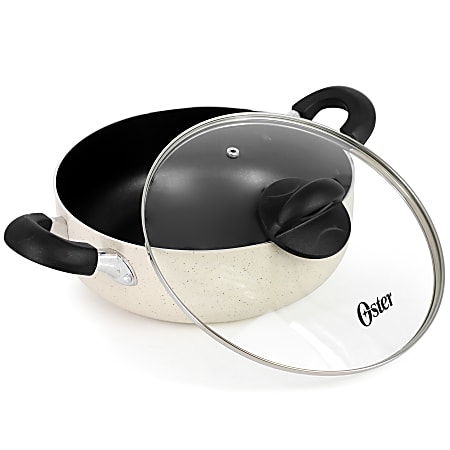 Oster Clairborne Aluminum Nonstick Caldero With Lid 3.6 Qt Linen ...