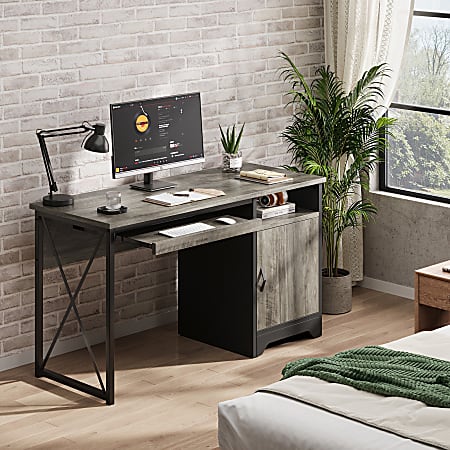 Bestier 48 W Reversible Writing Computer Desk BrownGray - Office Depot